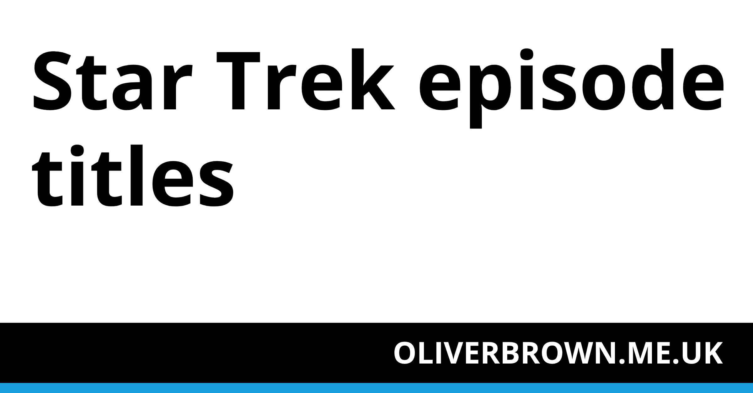 Star Trek Episode Titles